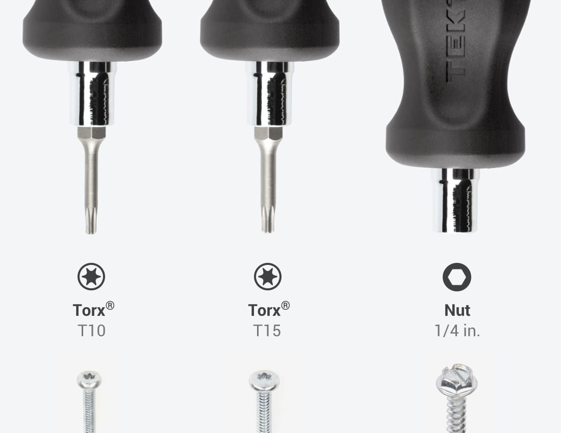 3-in-1 Stubby Driver (T10 x T15) - Black | TEKTON