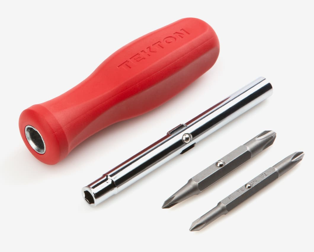 6-in-1 Phillips Driver (#1 x #2, #0 x #3) - Red | TEKTON