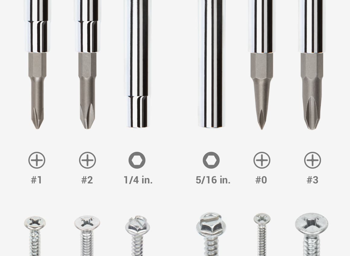 6-in-1 Phillips Driver (#1 x #2, #0 x #3) - Red | TEKTON