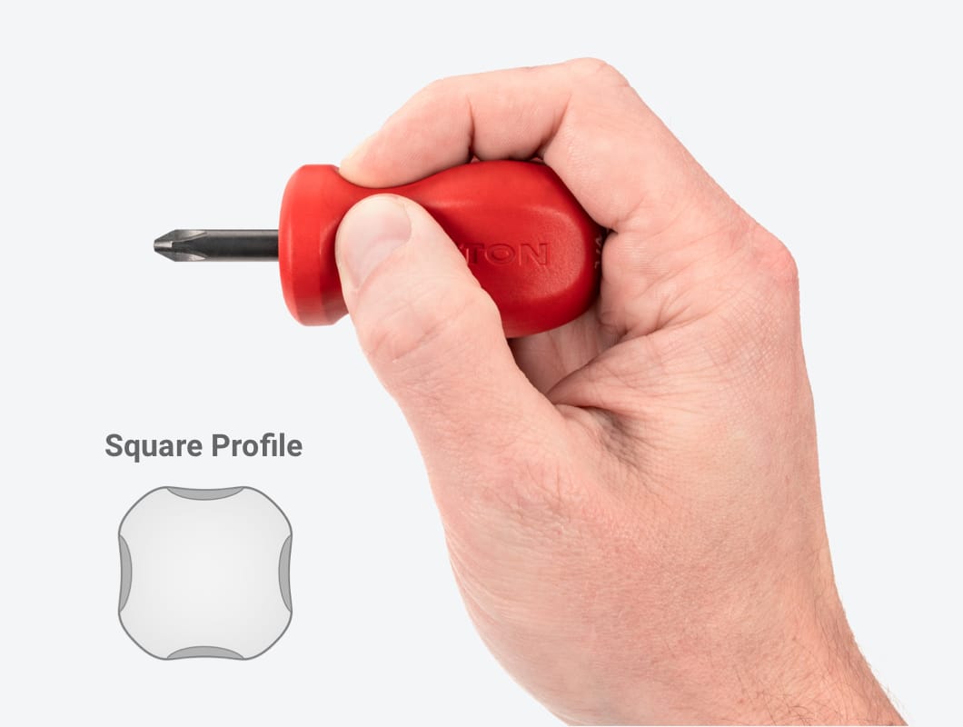 Stubby #2 Phillips Hard Handle Screwdriver (Black Oxide) | TEKTON