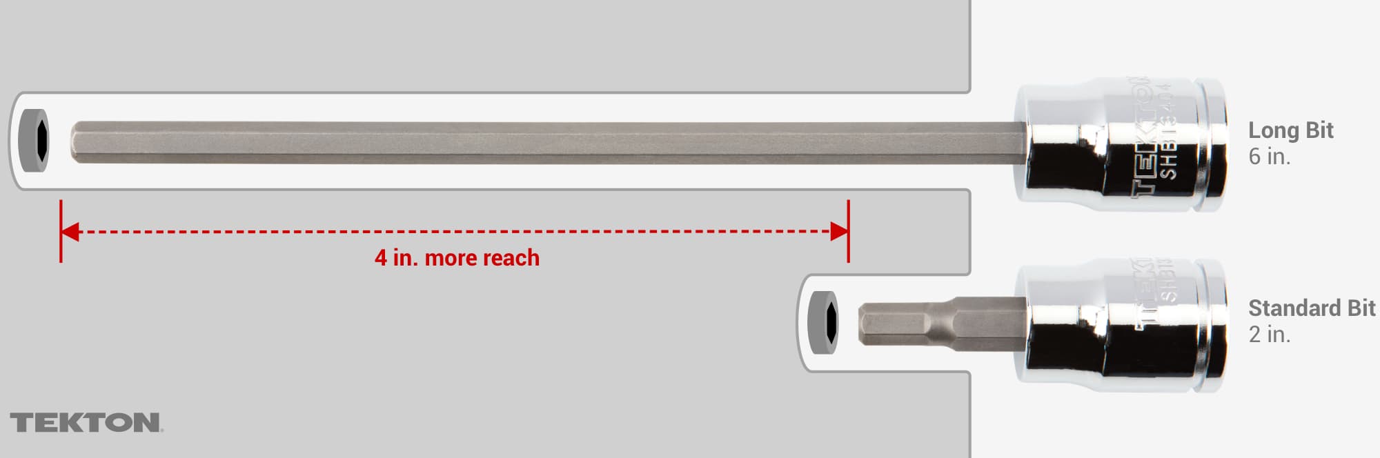 3/8 Inch Drive Long Hex Bit Socket Set (10-Piece) | TEKTON | SHB91302