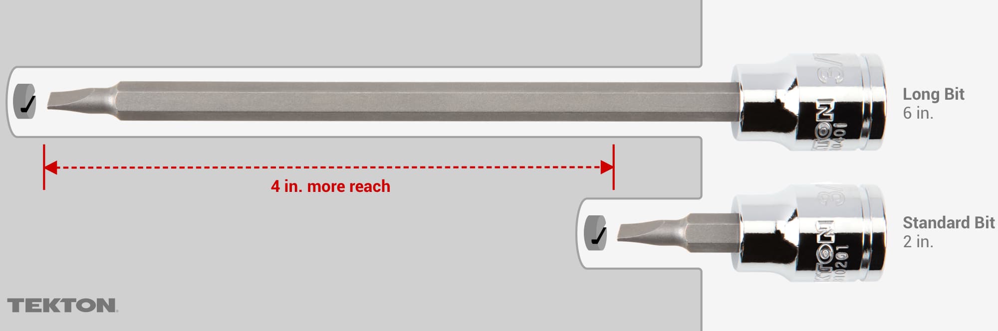 3/8 Inch Drive x 5/16 Inch Long Slotted Bit Socket | TEKTON | SHB10403