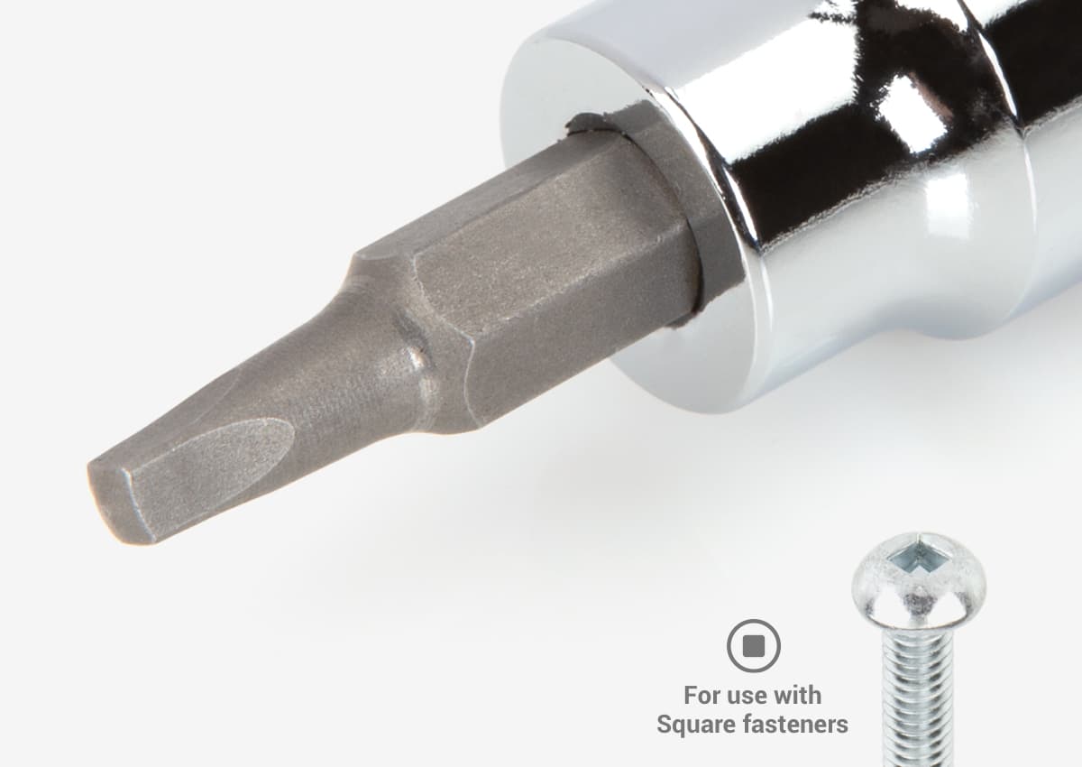 3/8 Inch Drive x S2 Square Recess Bit Socket | TEKTON | SHB15202