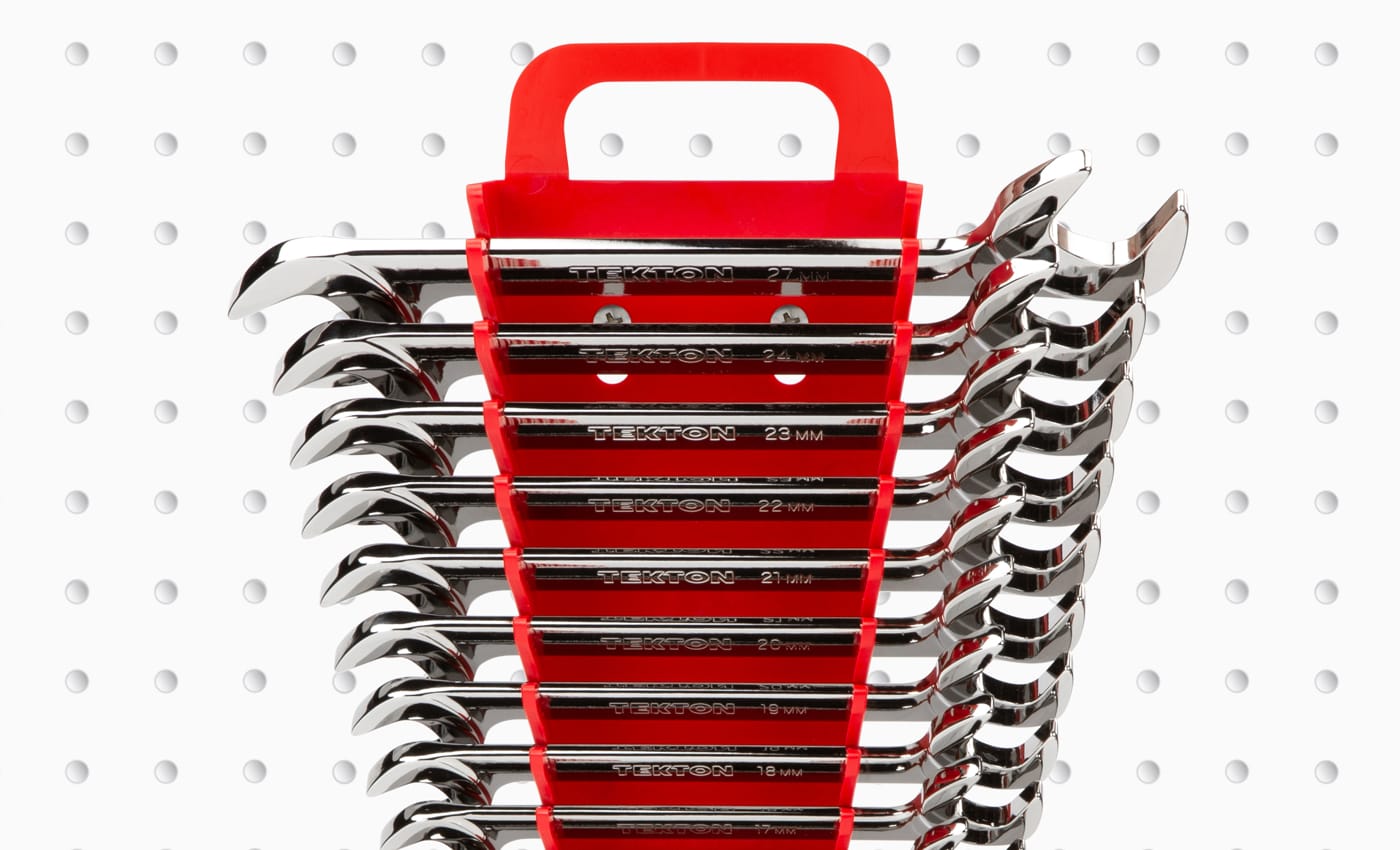12-Tool Angle Wrench Holder - Red | TEKTON | Made in USA