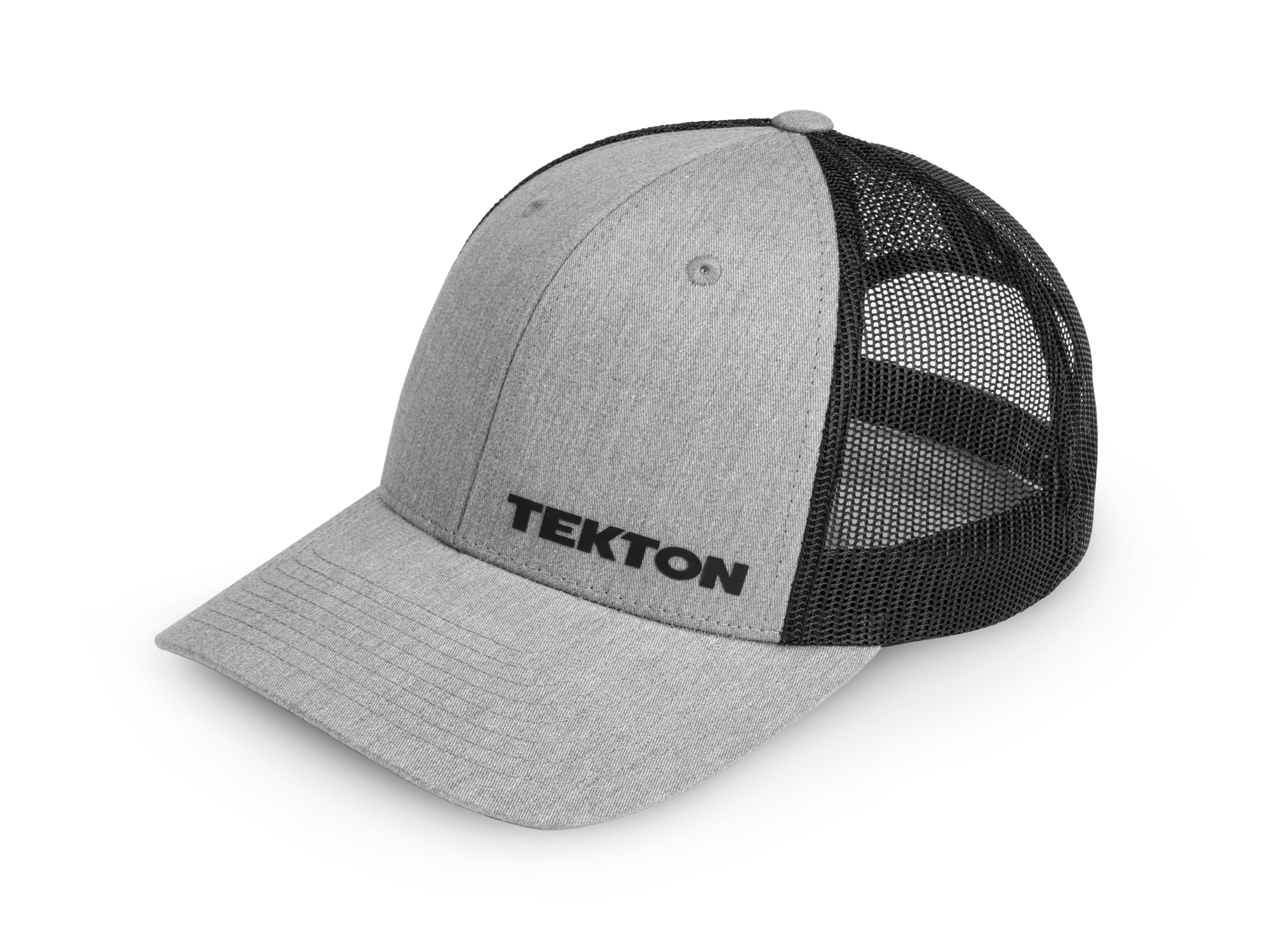 Tekton Low Profile Mesh-Back Hat, Light Gray (Black Logo) | TEKTON