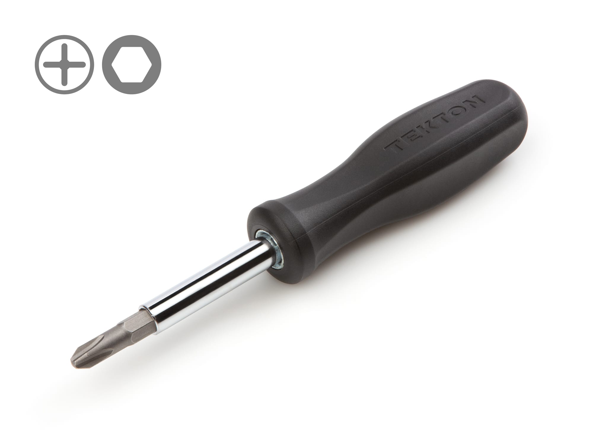 6-in-1 Phillips Driver (#1 x #2, #0 x #3) - Black | TEKTON