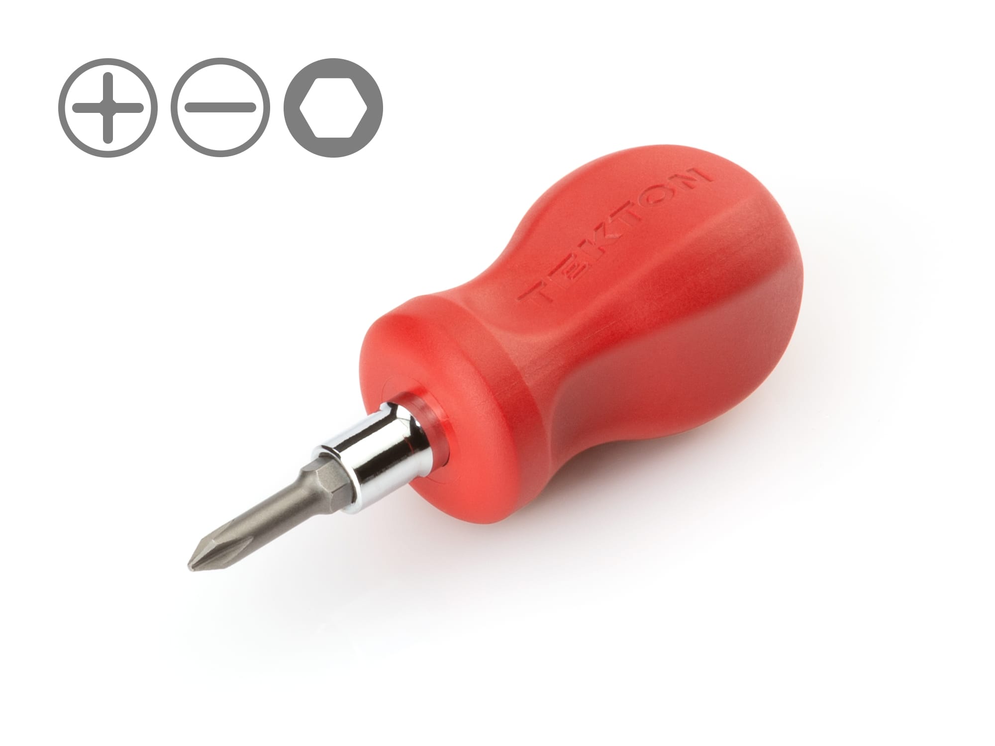 3-in-1 Stubby Driver (#1 x 3/16 in.) - Red | TEKTON
