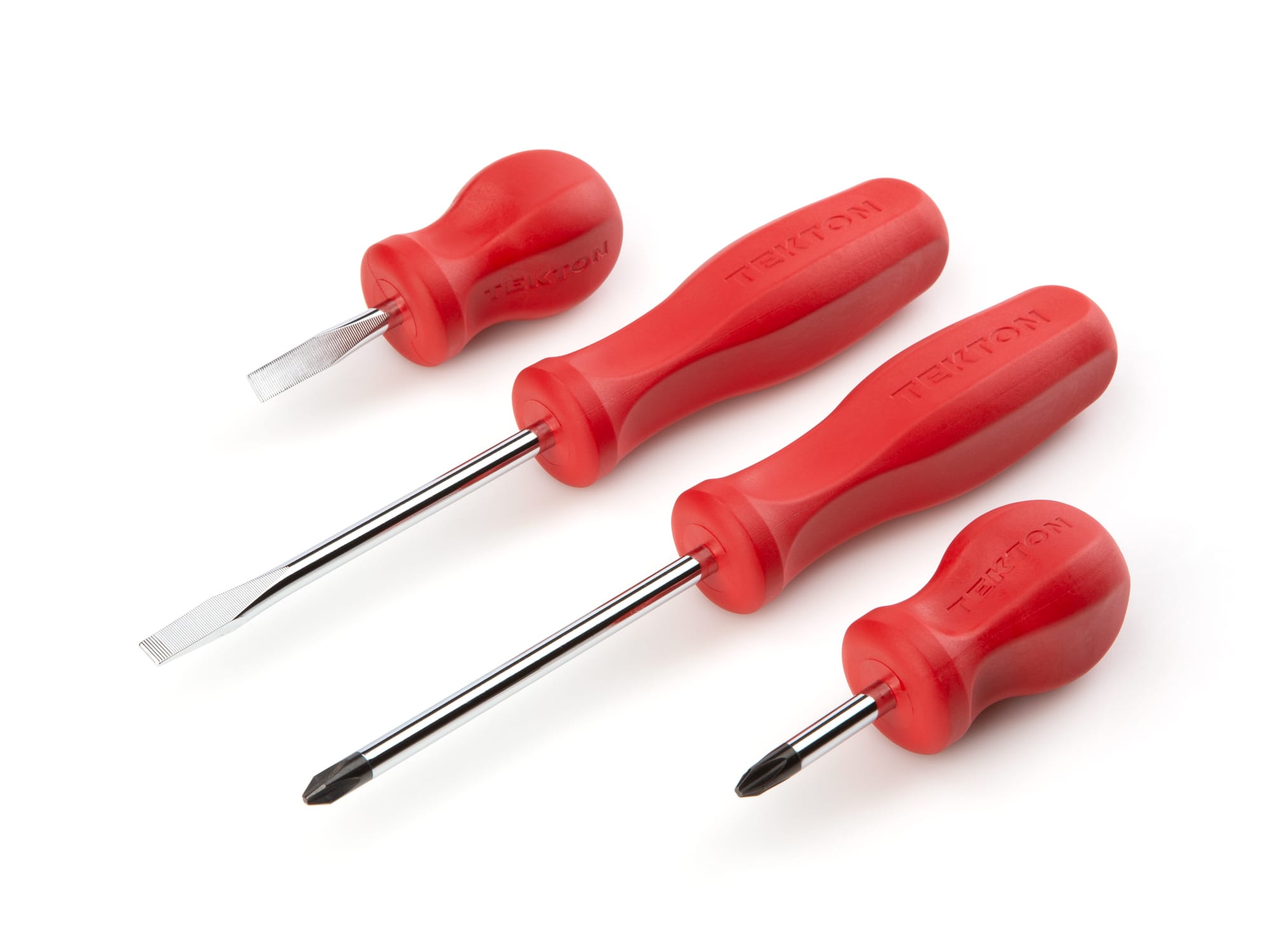 4-Inch/Stubby Hard Handle Screwdriver Set (4-Piece) | TEKTON