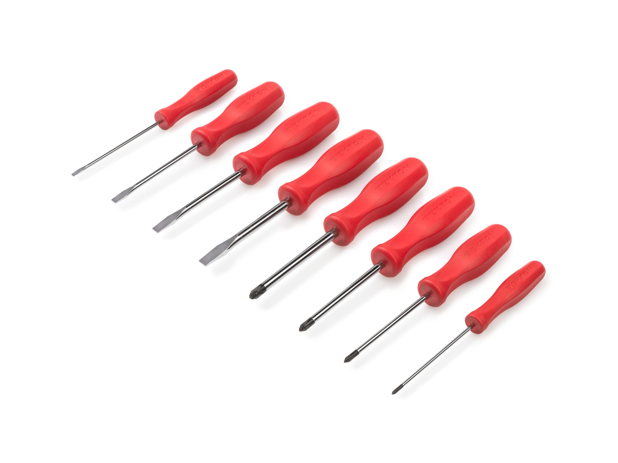 8-Piece Phillips/Slotted Hard Handle Screwdriver Set | TEKTON®