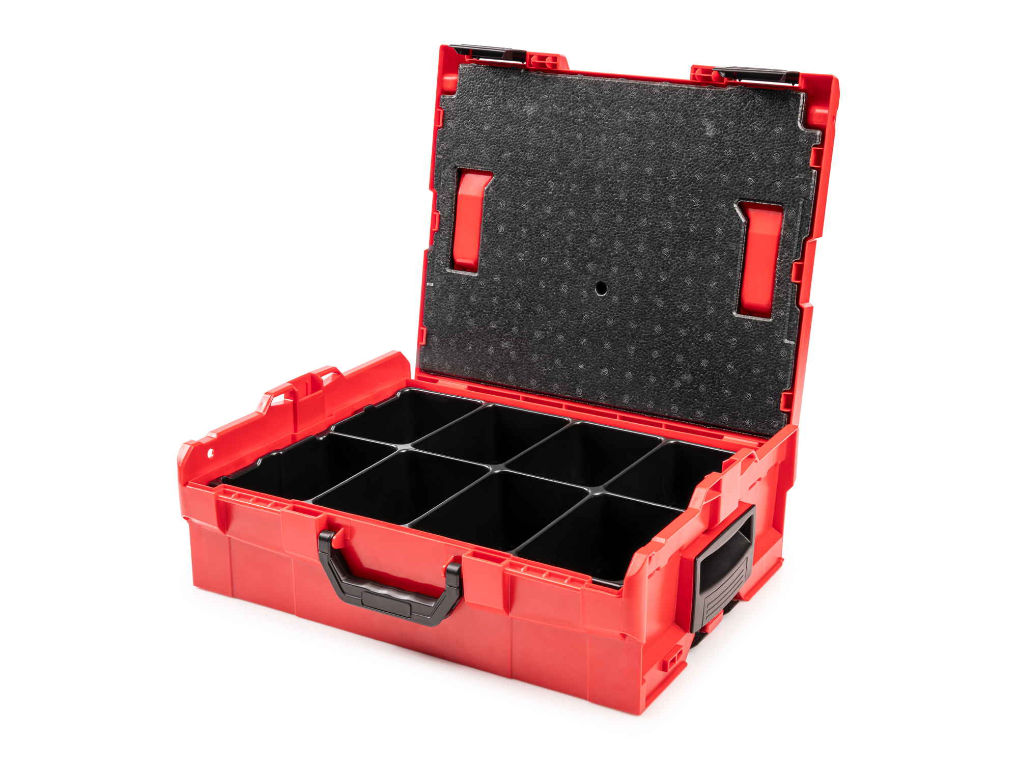 Stacking Tool Box with 8-Cavity Parts Tray and Lid Insert | TEKTON