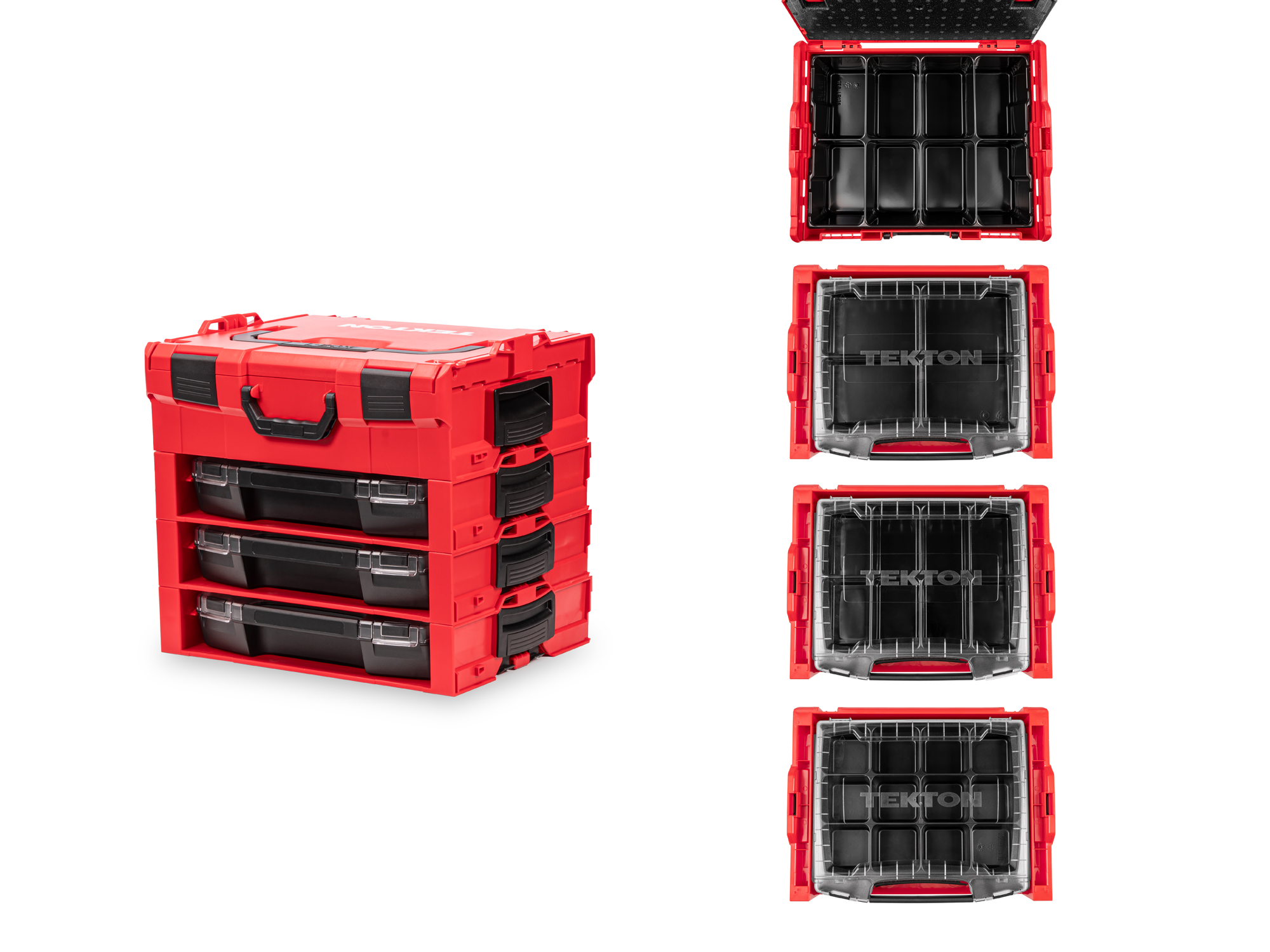 3-Drawer Modular Stacking Parts Rack with Tool Box | TEKTON