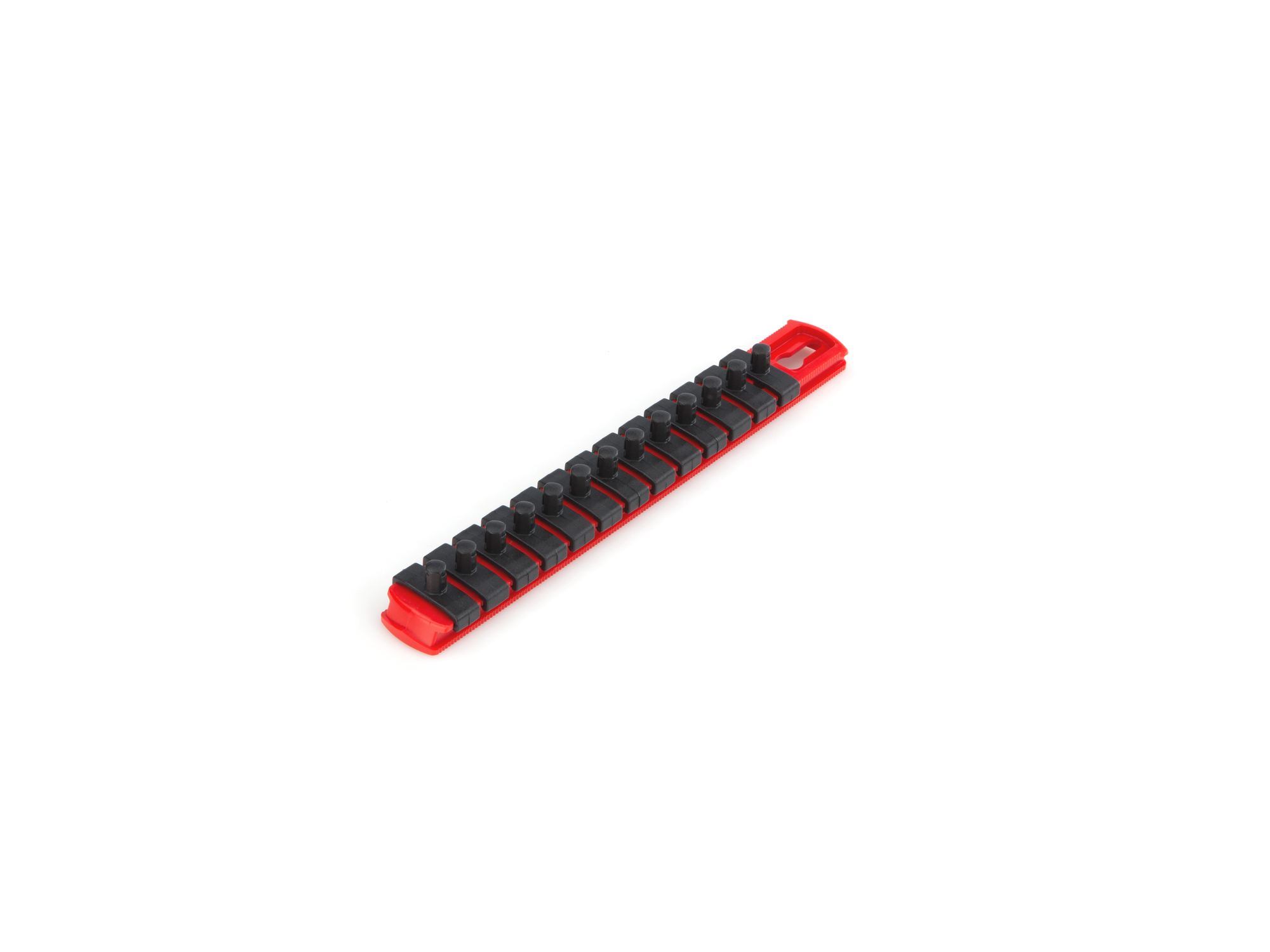 1/4 Inch Drive x 8 Inch Socket Rail, 13 Clips (Red) | TEKTON | USA