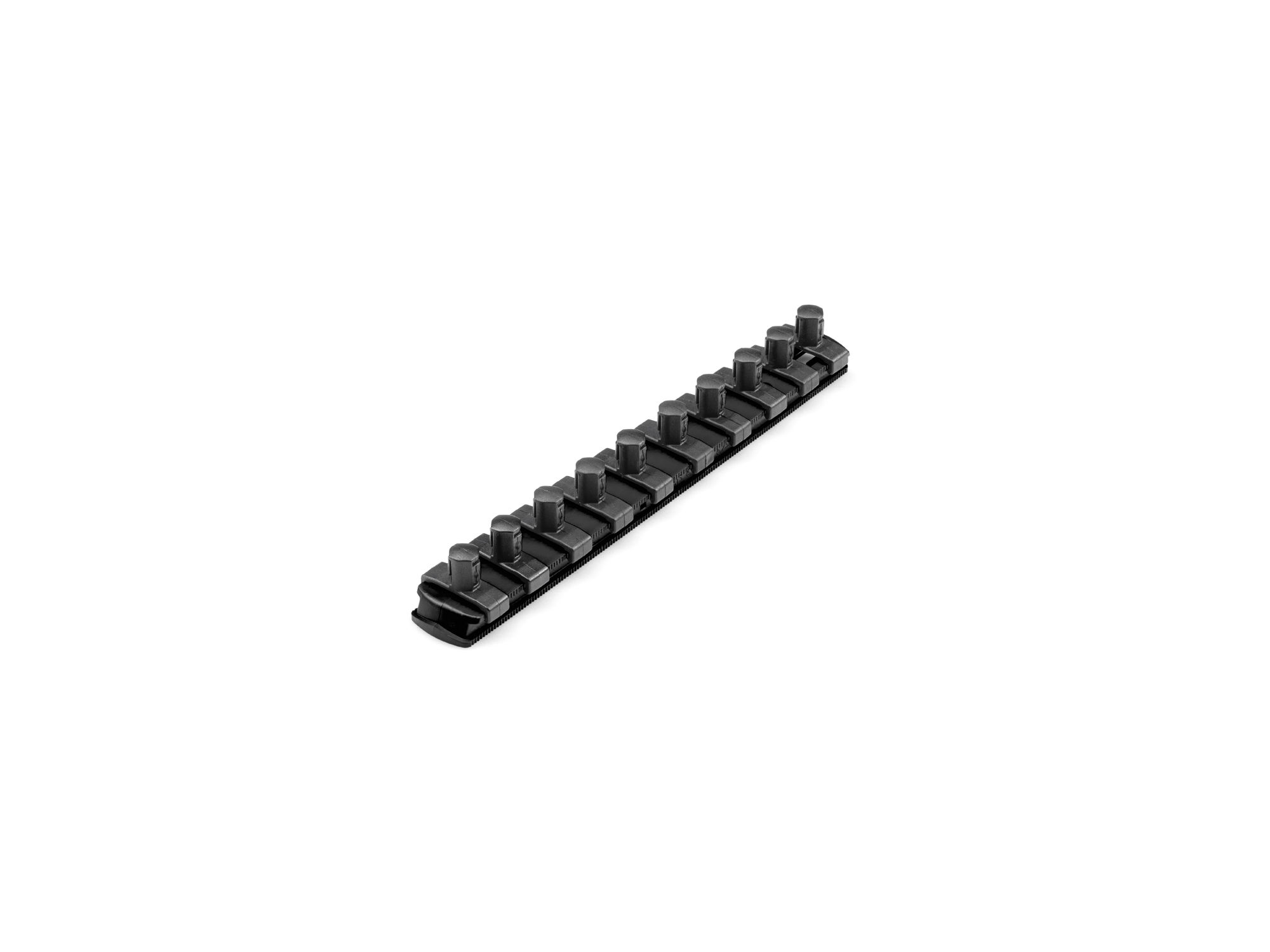 3/8 Inch Drive x 8 Inch Socket Rail, 10 Clips (Black) | TEKTON | USA