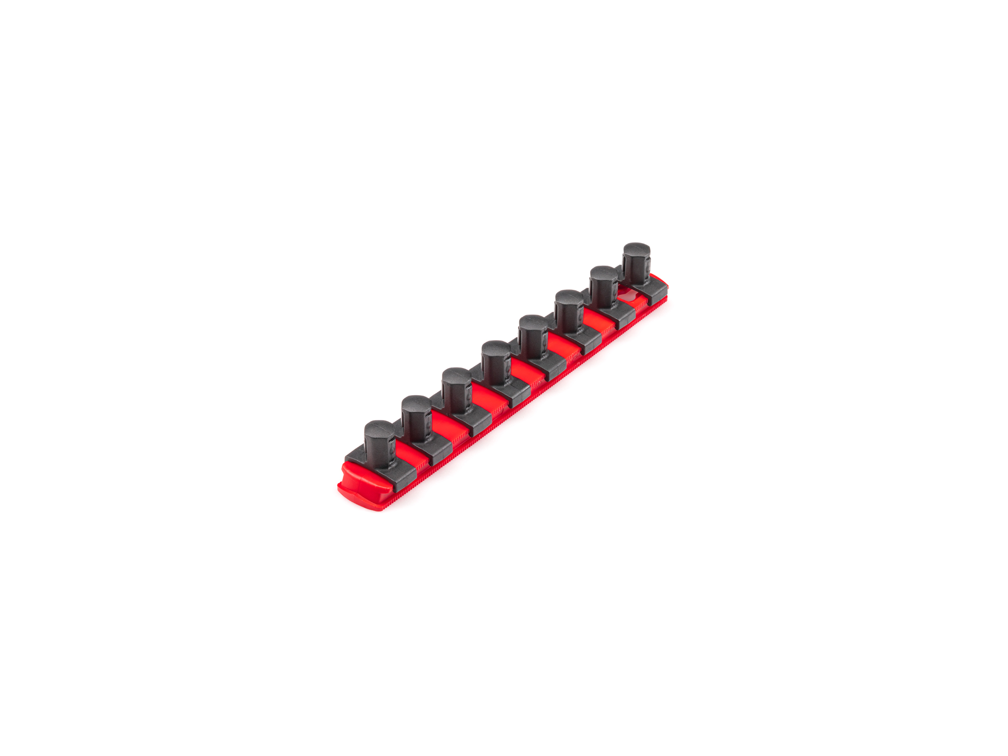 1/2 Inch Drive x 8 Inch Socket Rail, 8 Clips (Red) | TEKTON | USA