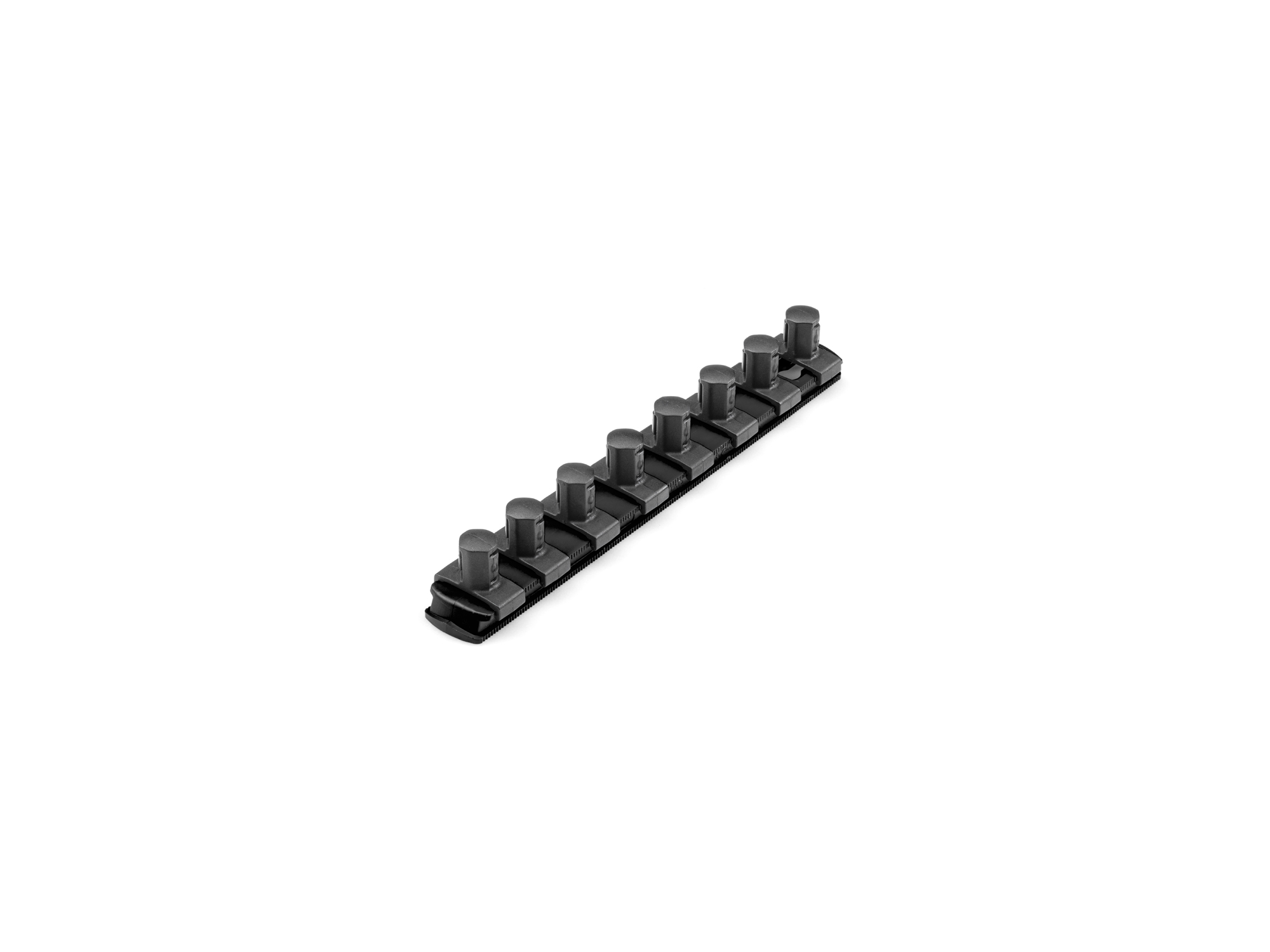 1/2 Inch Drive x 8 Inch Socket Rail, 8 Clips (Black) | TEKTON | USA