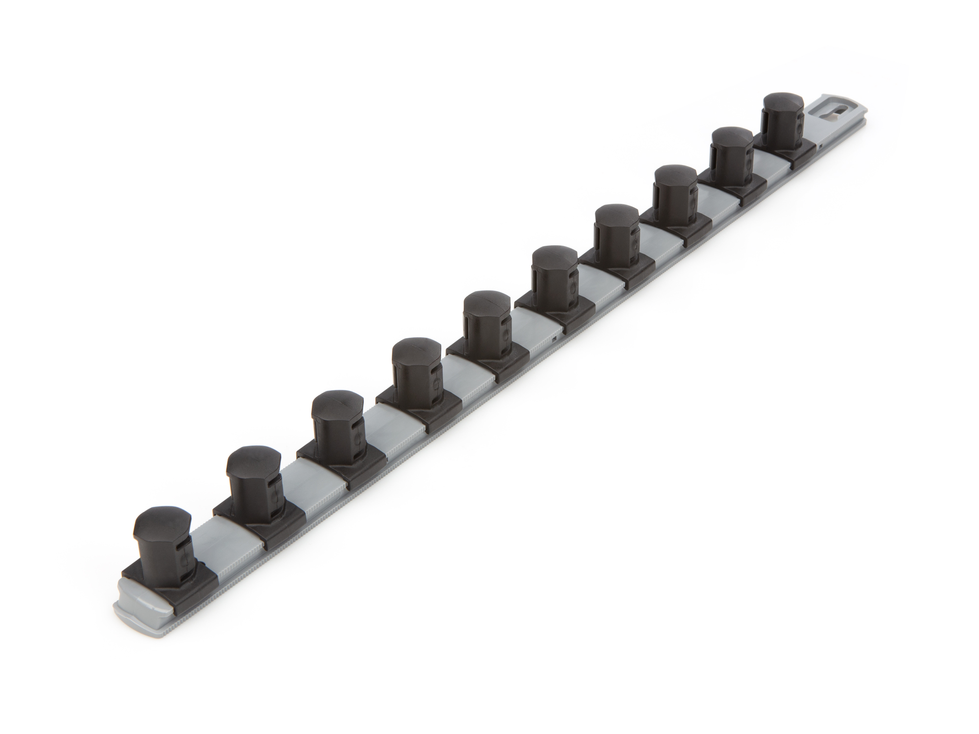 3/4 Inch Drive x 18 Inch Socket Rail, 10 Clips (Gray) | TEKTON | USA