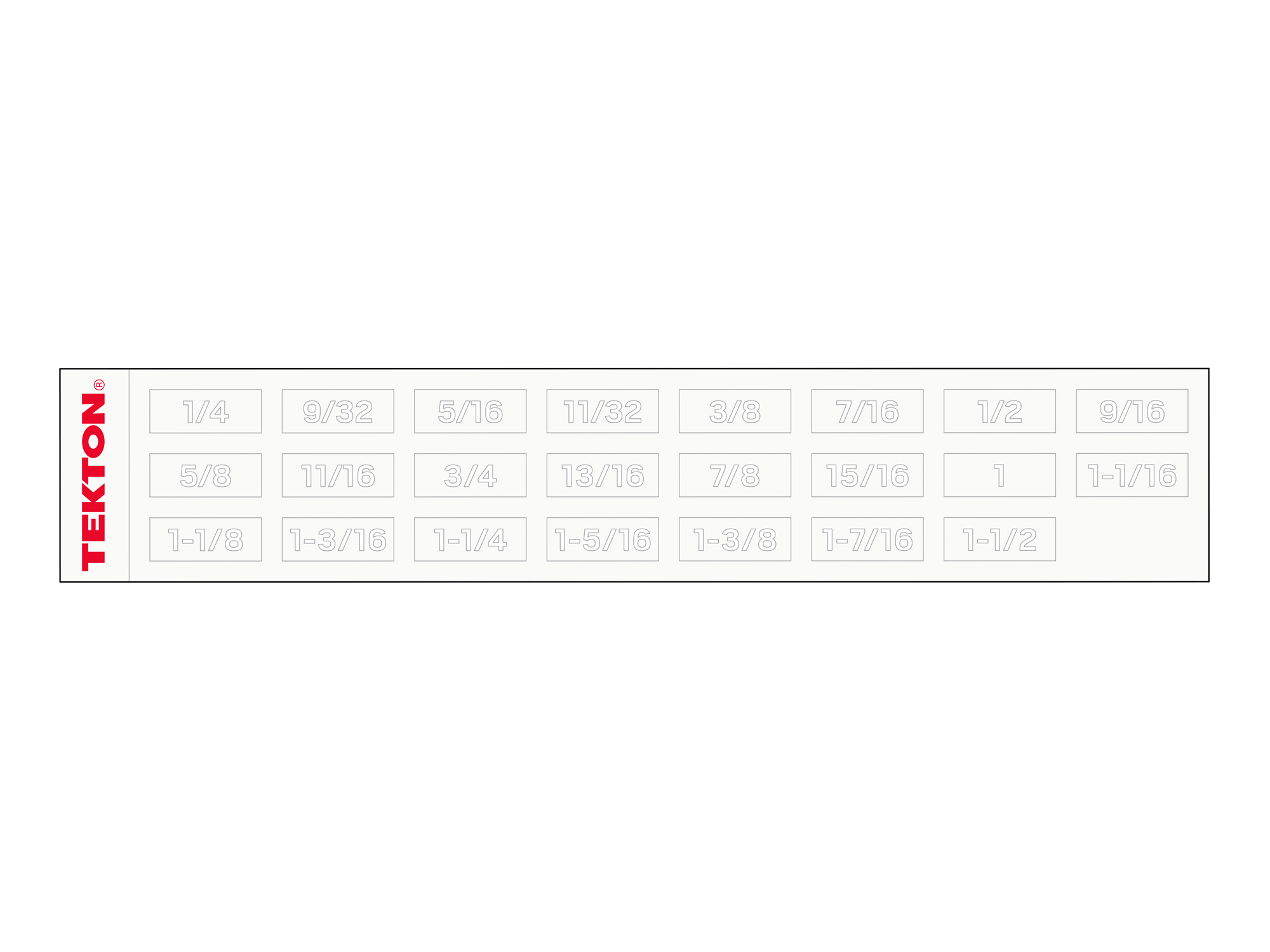 Modular Wrench Organizer Labels (1/4 - 1-1/2 in.) | TEKTON