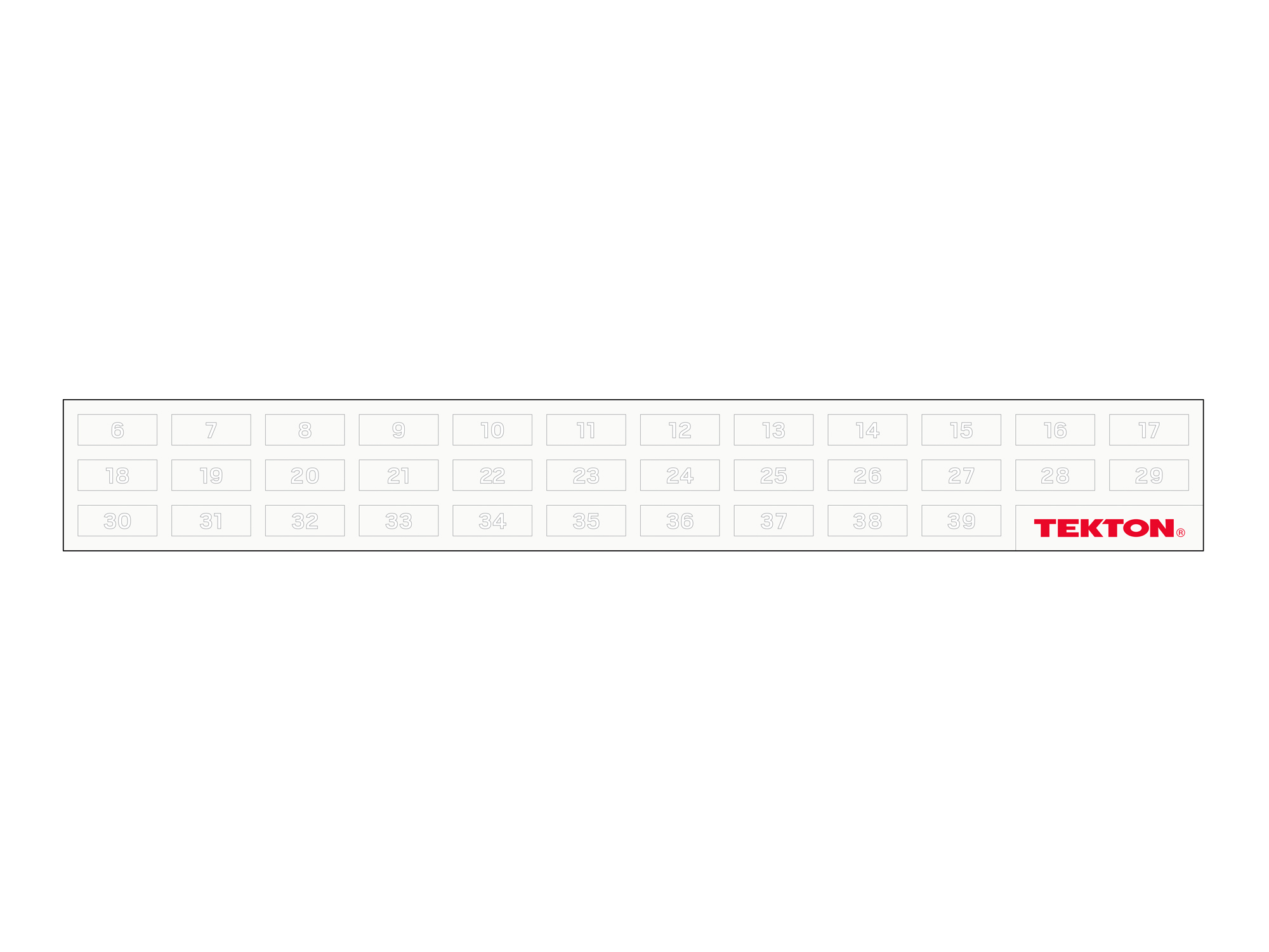 Modular Wrench Organizer Labels (6-39 mm) | TEKTON