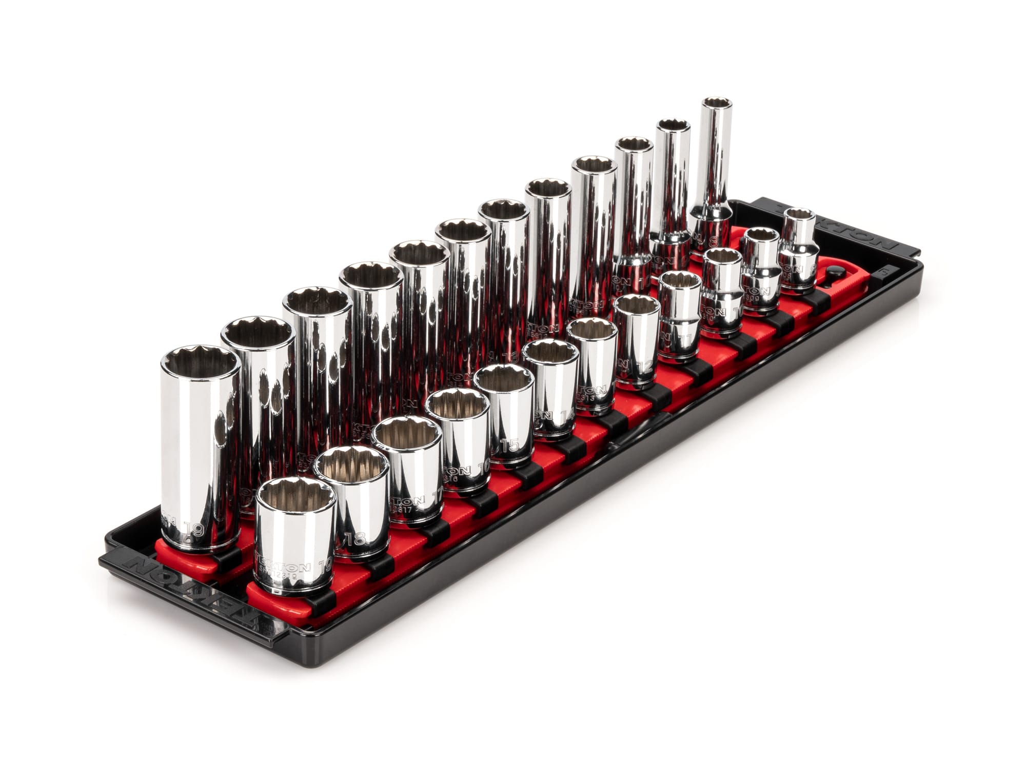3/8 Inch Drive 12-Point Socket Set, 24-Piece | TEKTON | SHD91216
