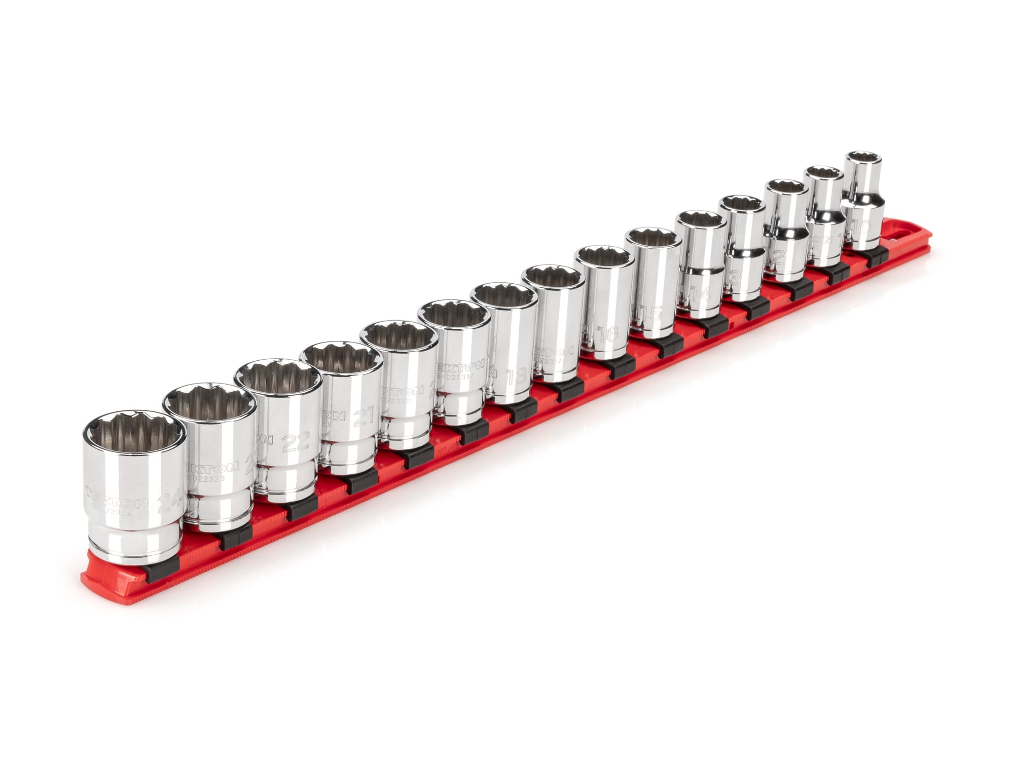 15-Piece 1/2 Inch Drive 12-Point Socket Set (10–24 mm) | TEKTON