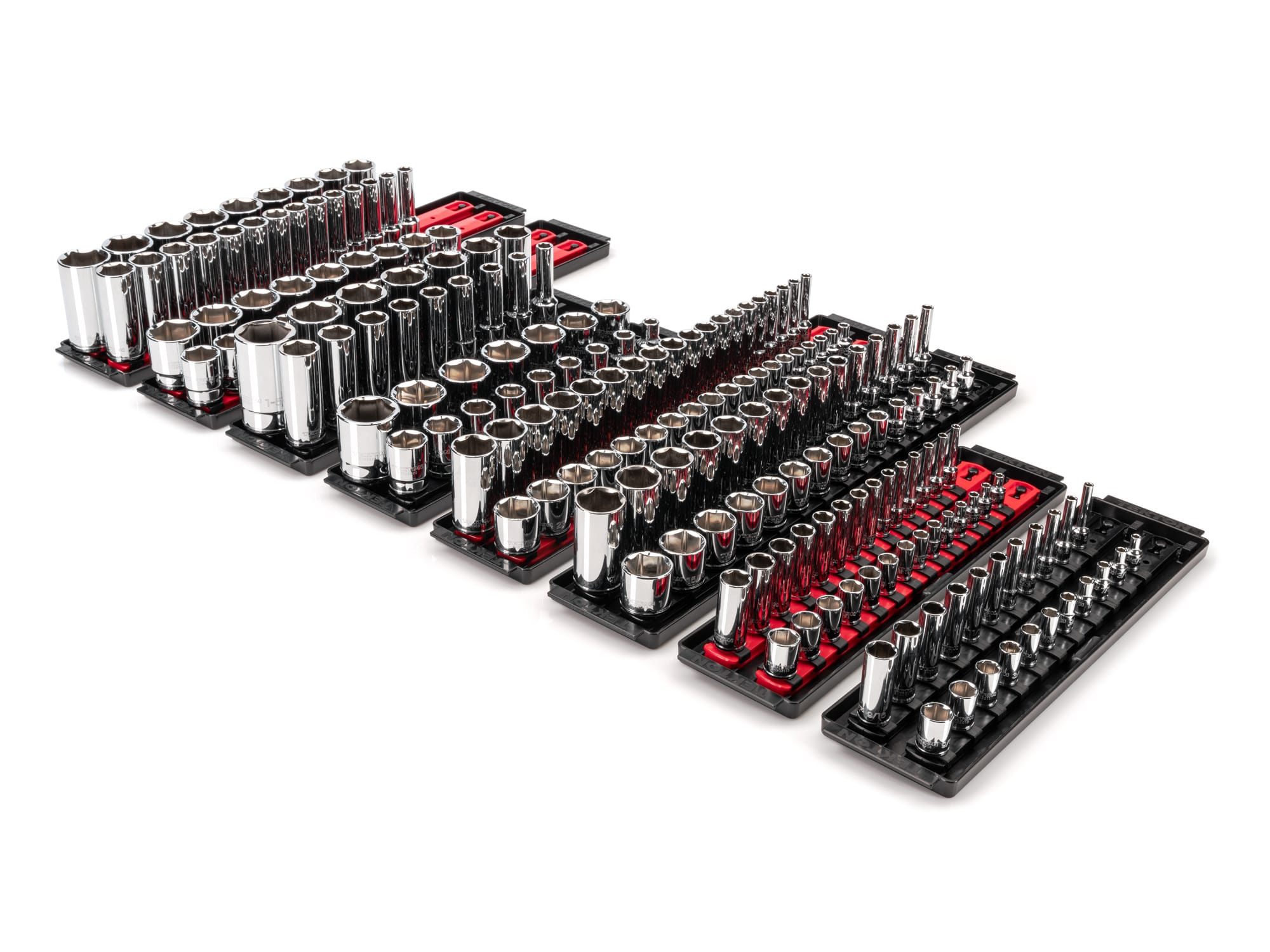 196-Piece 1/4, 3/8, 1/2 Inch Drive 6-Point Socket Set | TEKTON