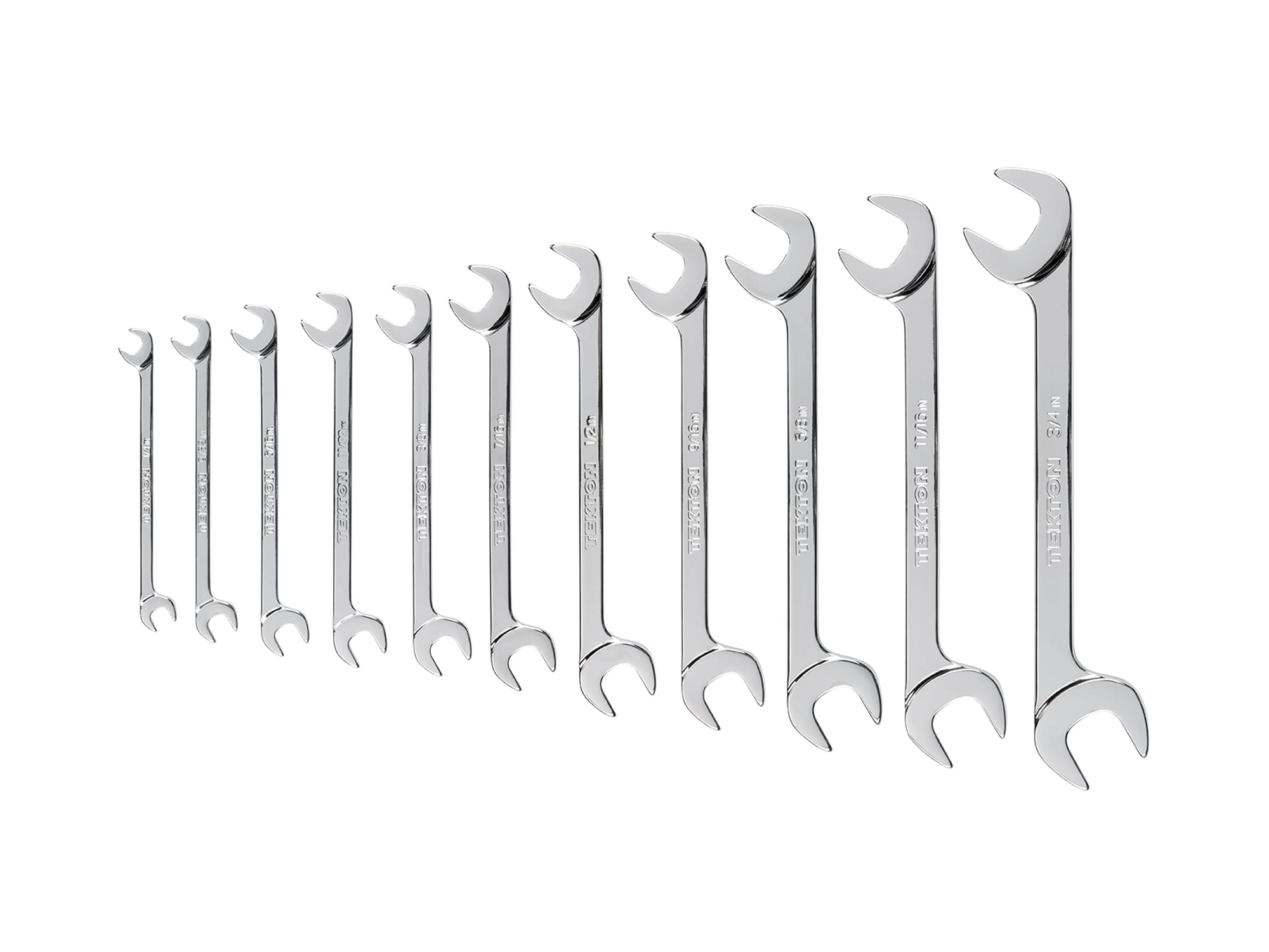 Angle Head Open End Wrench Set (11-Piece) | TEKTON | WAE90110