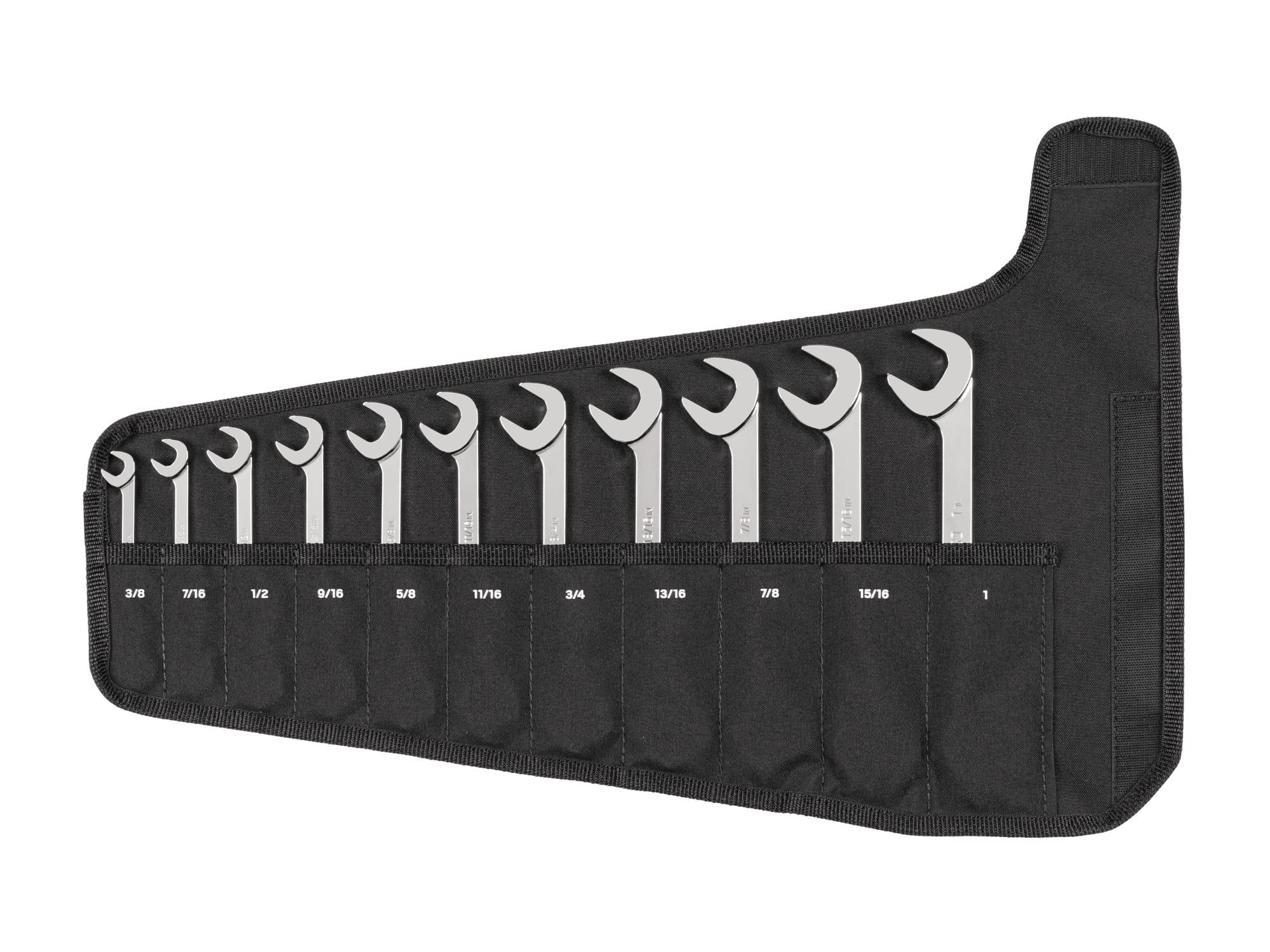Angle Head Open End Wrench Set, 11-Piece (Pouch) | TEKTON | WAE92102