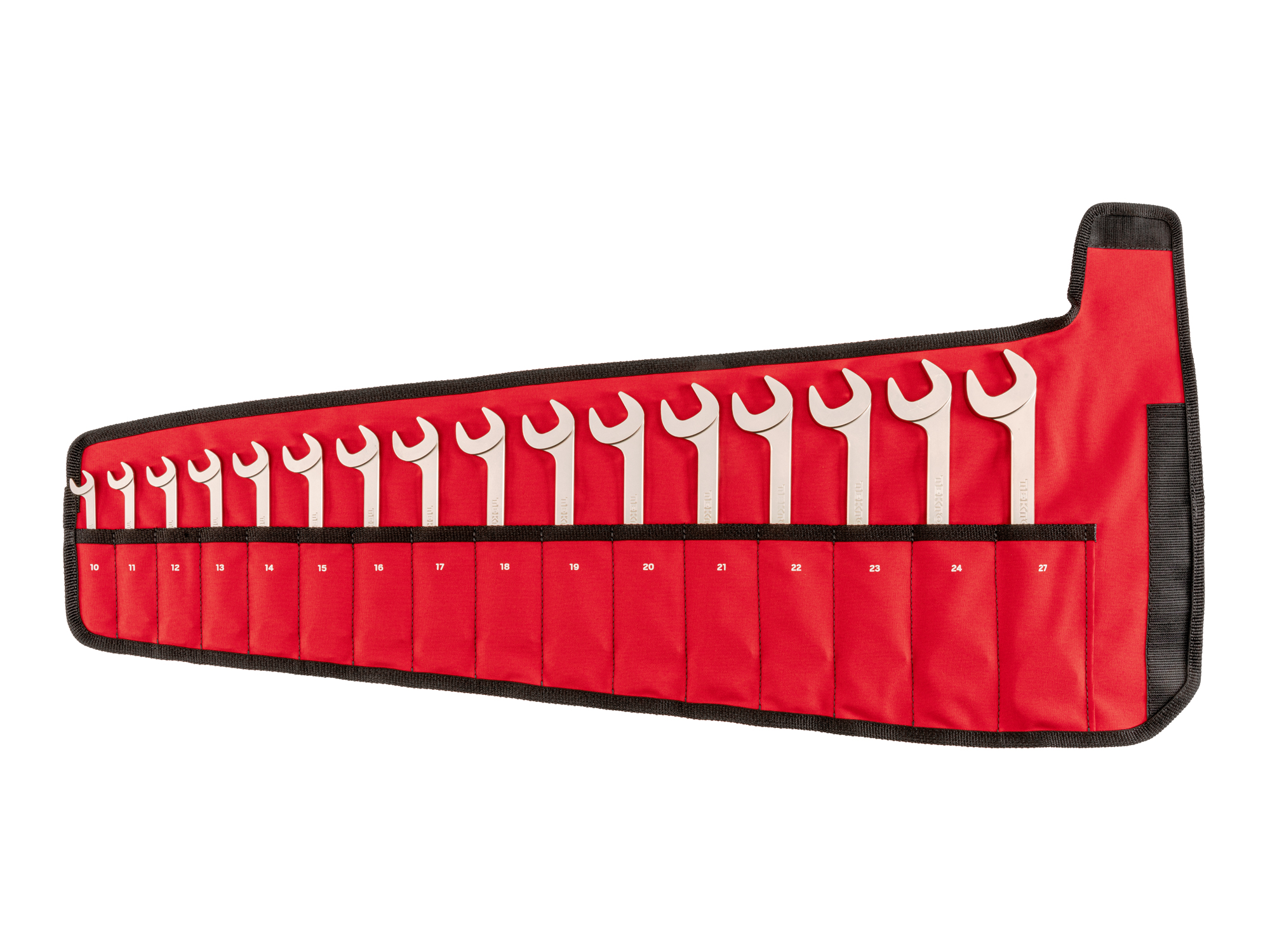 16-Piece Angle Head Open End Wrench Set with Pouch | TEKTON