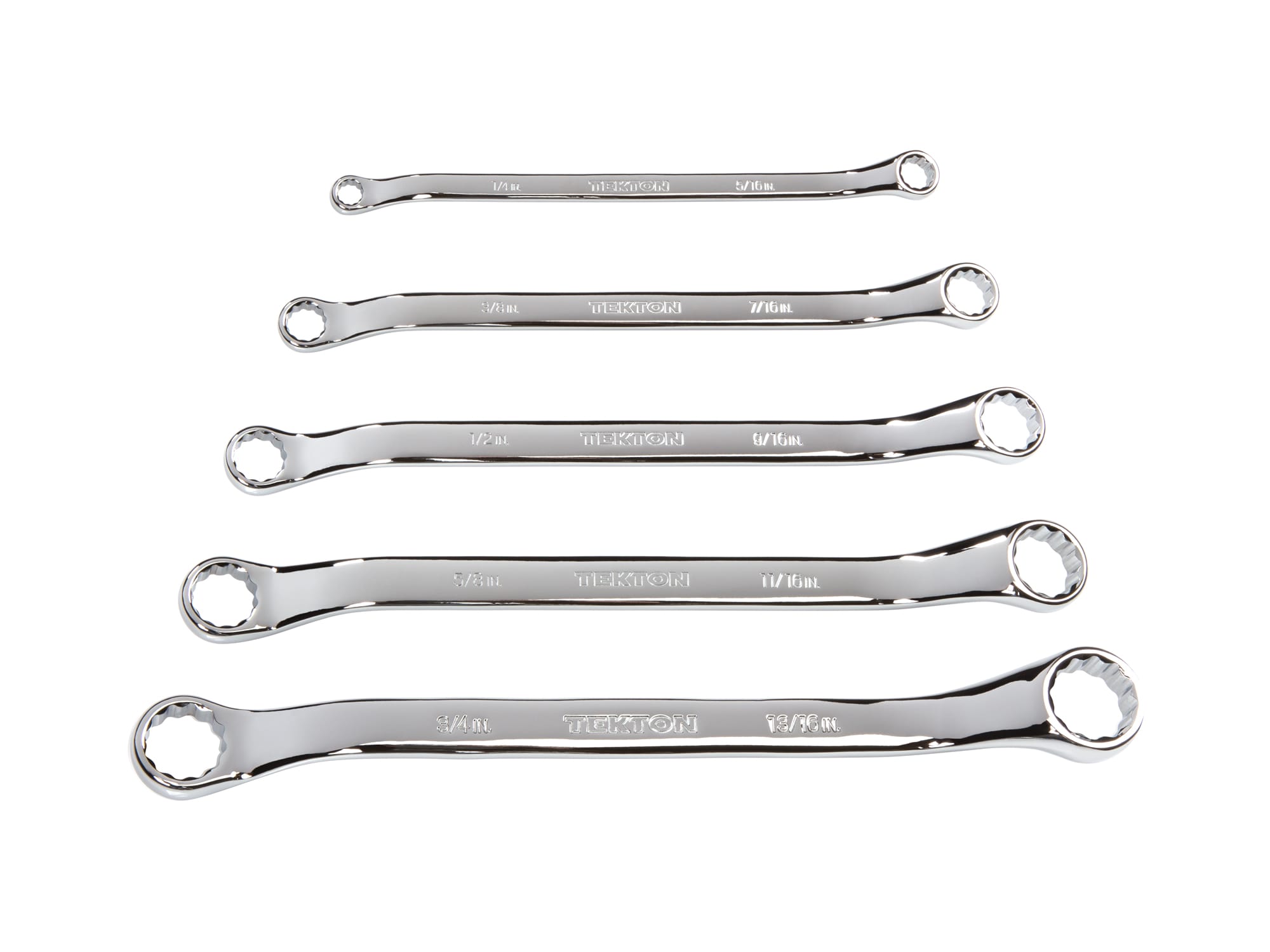 5 Piece45 Degree Offset Box End Wrench Set SAE TEKTON
