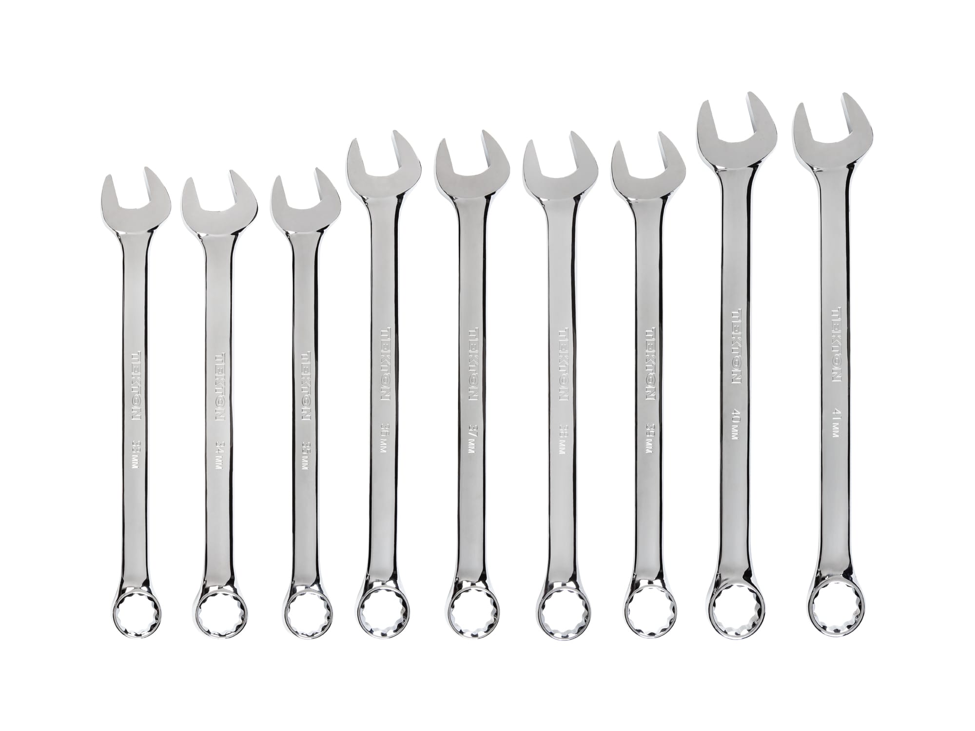 9 Piece Combination Wrench Set 33 41 Mm TEKTON