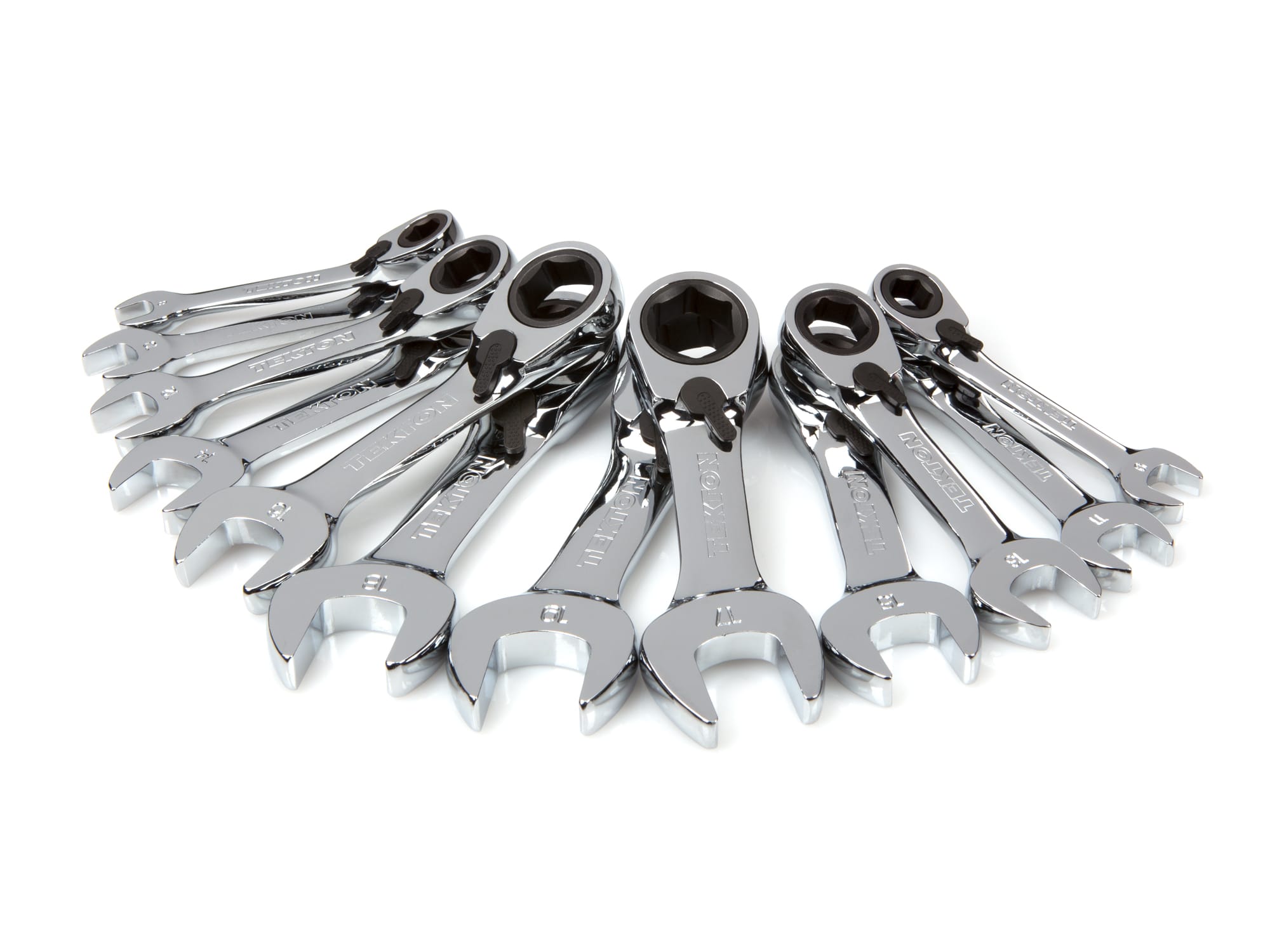 Stubby Metric Reversible Combination Wrench Set 12 Piece TEKTON WRN51170