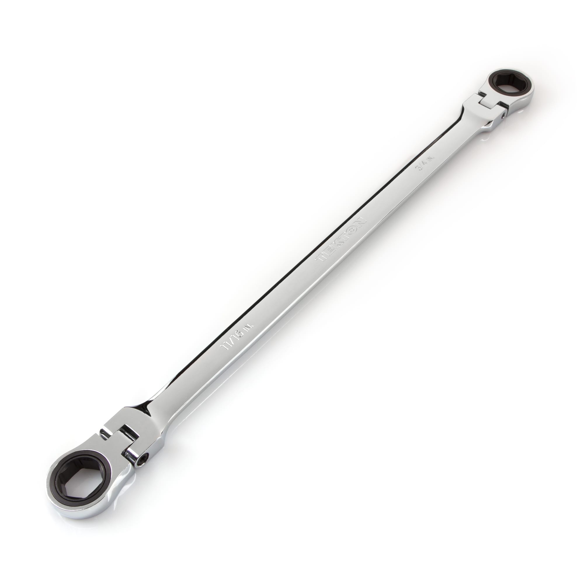 11/16 x 3/4 Inch Long Flex Ratcheting 6-Point Box End Wrench | TEKTON ...