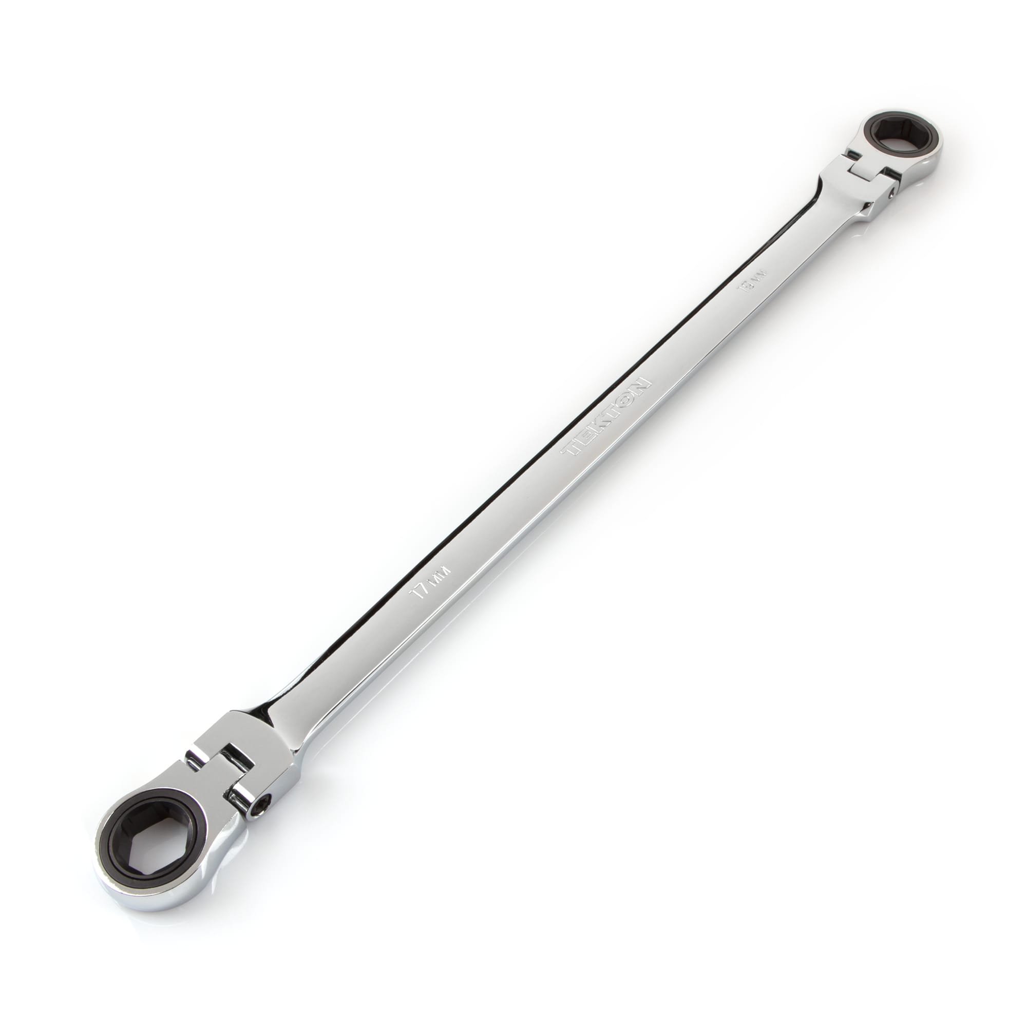 17 x 19 mm Long Flex Ratcheting 6-Point Box End Wrench | TEKTON | WRN77113