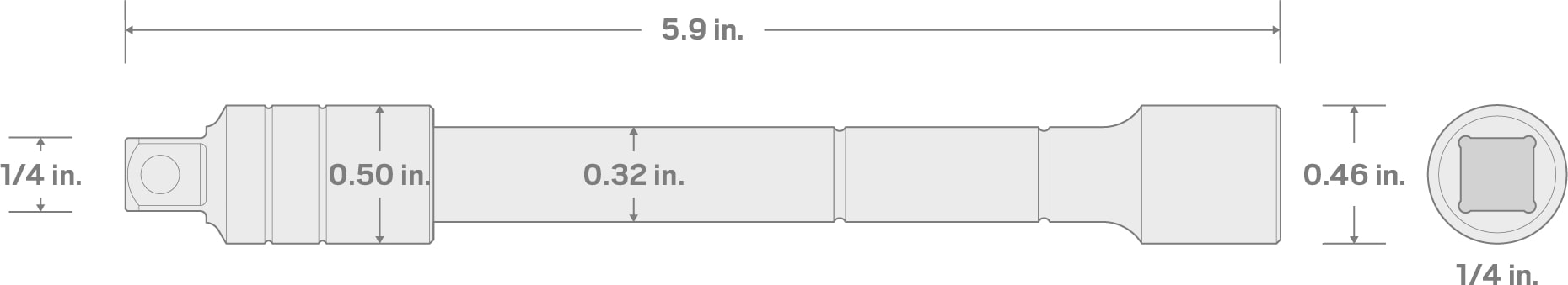 1/4 Inch Drive x 6 Inch Locking Extension | TEKTON