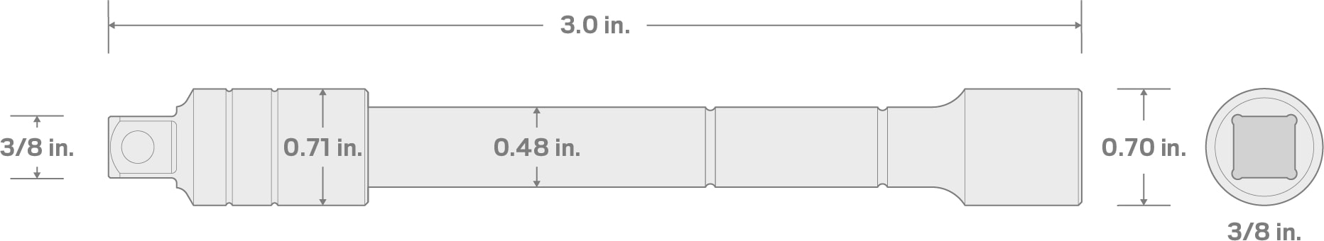 3/8 Inch Drive x 3 Inch Locking Extension | TEKTON
